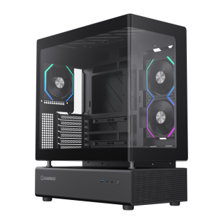 Gamemax N80 BK Gaming PC Case-270° FULL VIEW TEMPERED GLASS DESIGN